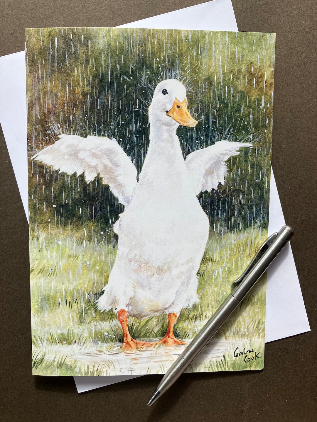 White Duck Greeting Card "good Weather for Ducks" Birthday Card for ...