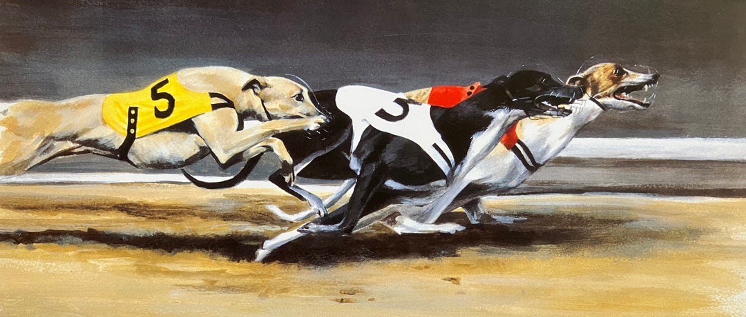 Greyhound Racing Print "speed Kings" Limited Edition Print of Racing ...