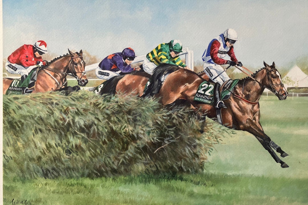 Horse Racing Art Print "one for Arthur Wins the National" Grand ...