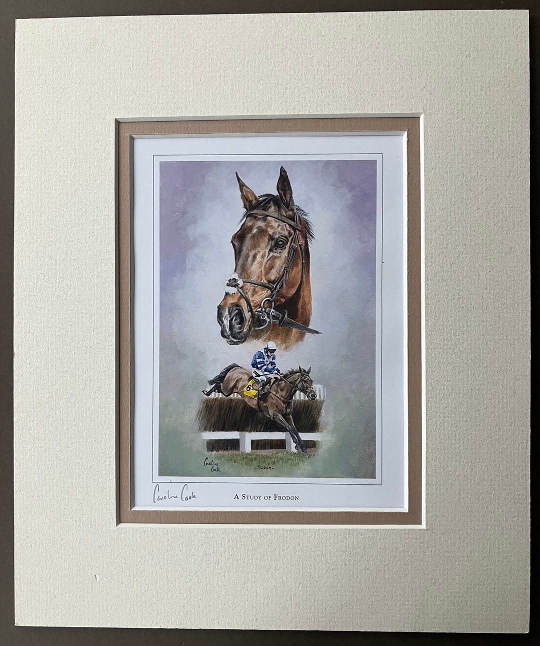 Horse Racing Art Print - A Study of Frodon. Small Horse Racing Print of ...
