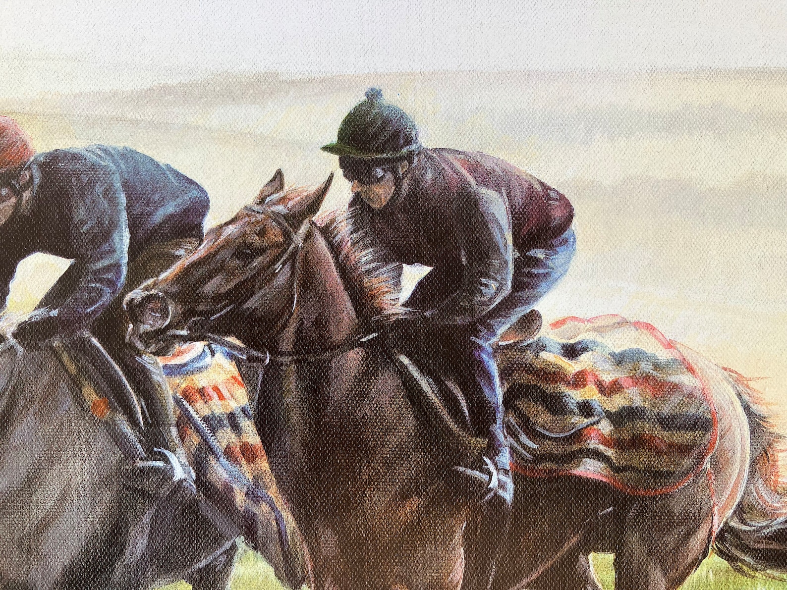 Horse Racing Art Print on the Gallops Lambourn - Etsy UK