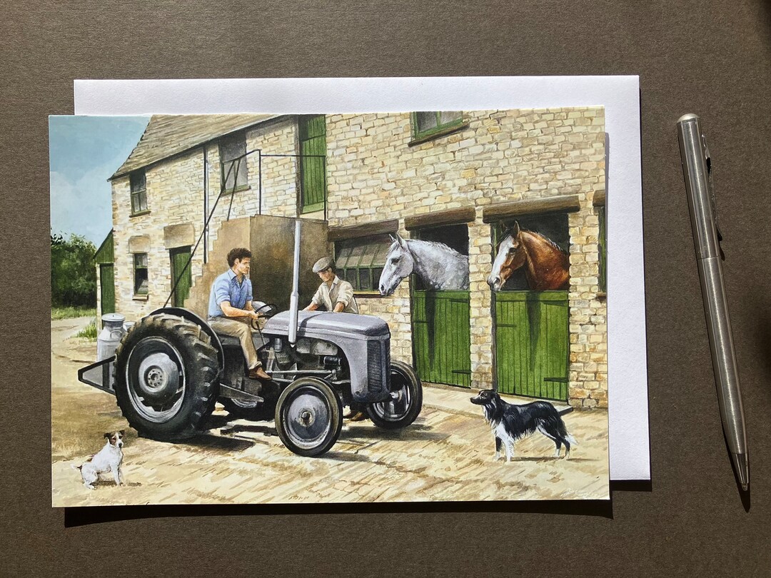 Tractor Greeting Card "new Technology" Little Grey Fergie - Etsy
