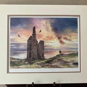 Cornish Tin Mine Art Print, Sunset Seascape Tenth Anniversary Gift - Etsy