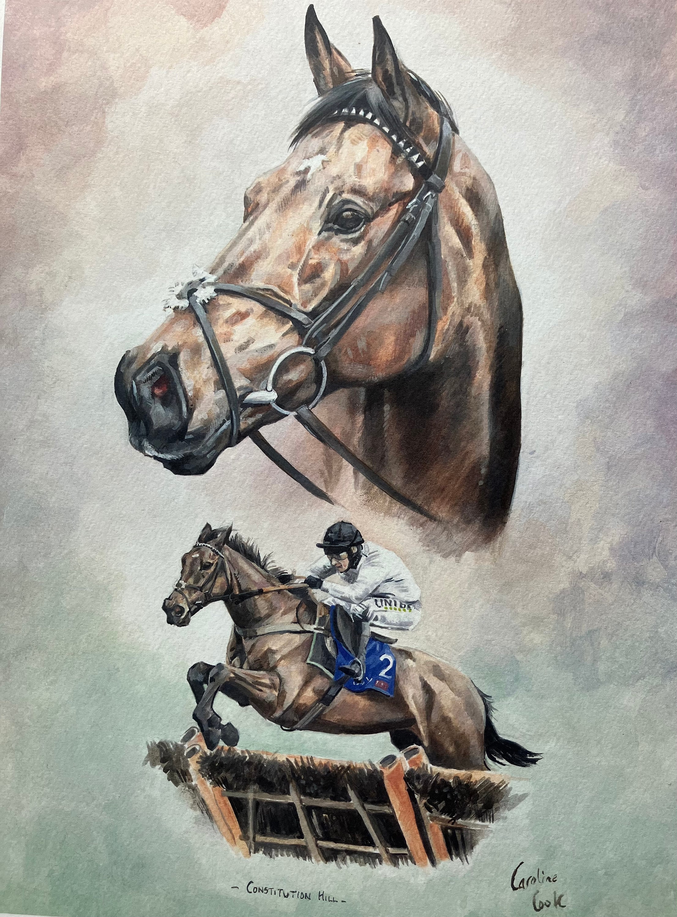 Horse Racing Art Print constitution Hill Limited - Etsy UK