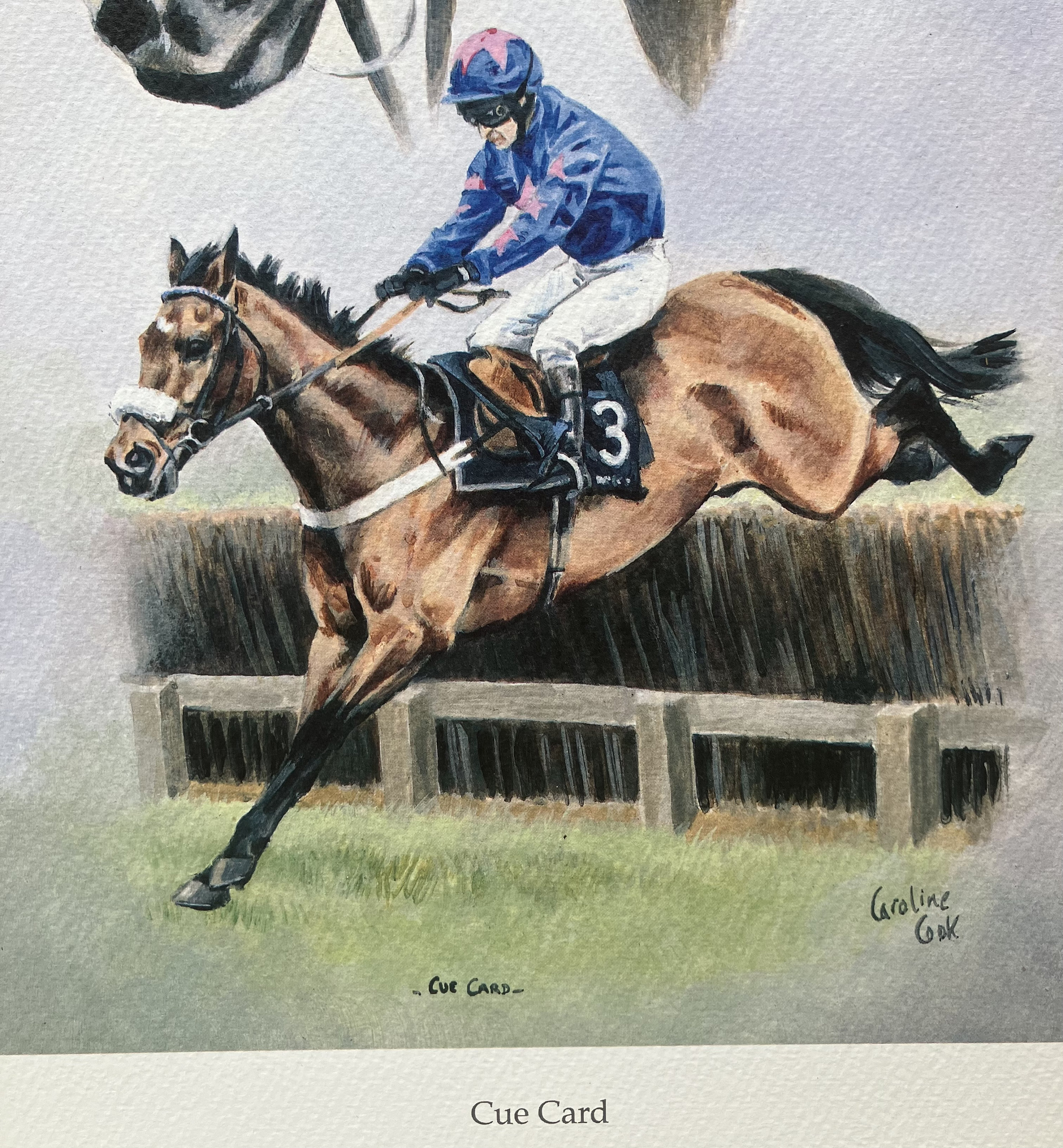 Horse Racing Art Print "a Study of Cue Card" - Etsy UK
