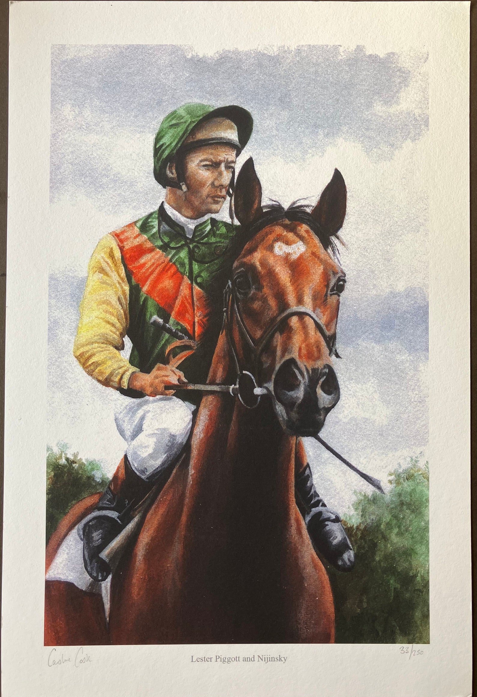 Horse Racing Art Print. Lester Piggot and Nijinsky - Etsy