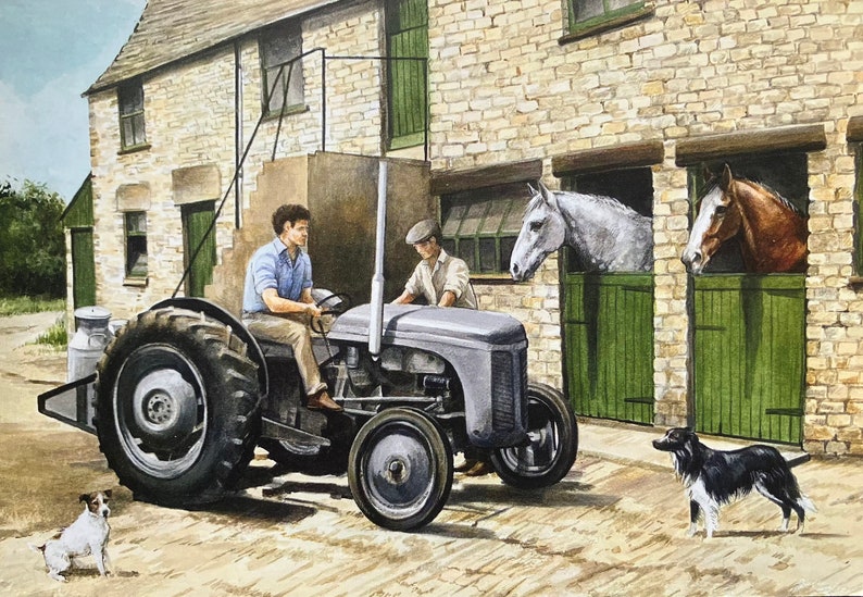 Tractor Greeting Card "new Technology" Little Grey Fergie - Etsy