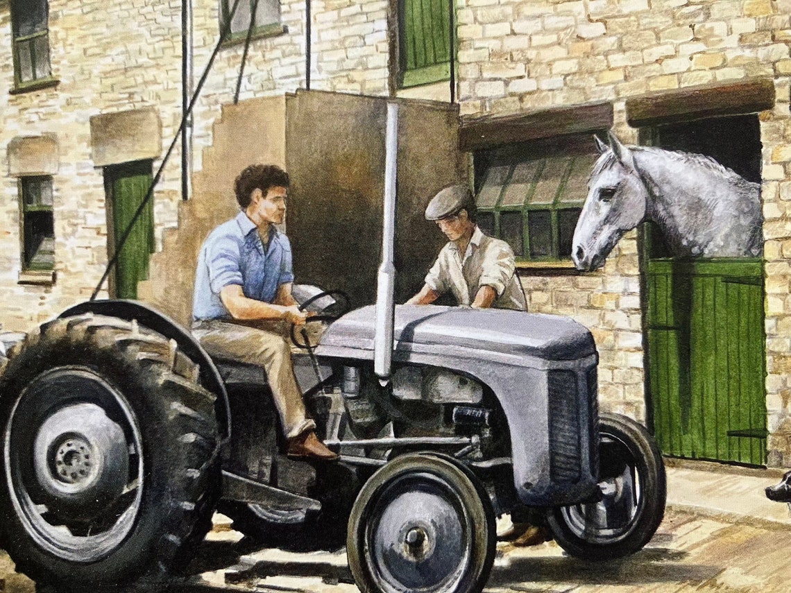 Tractor Greeting Card "new Technology" Little Grey Fergie - Etsy
