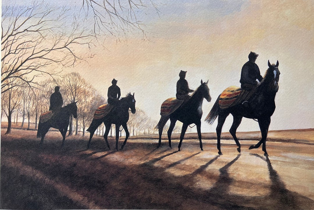 Horse Racing Art Print "dawn Riders" - Etsy