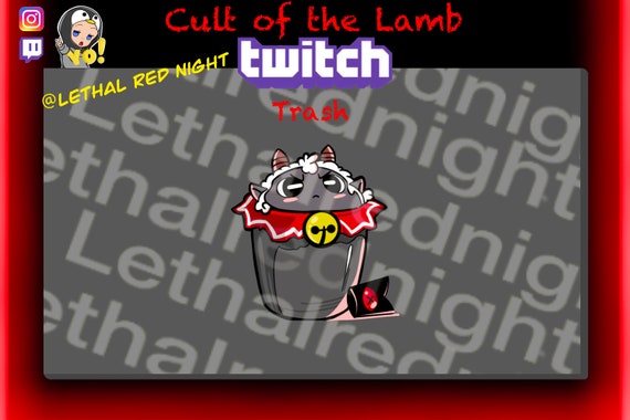 Cute Cult of the Lamb Twitch Emote Trash Emote - Etsy