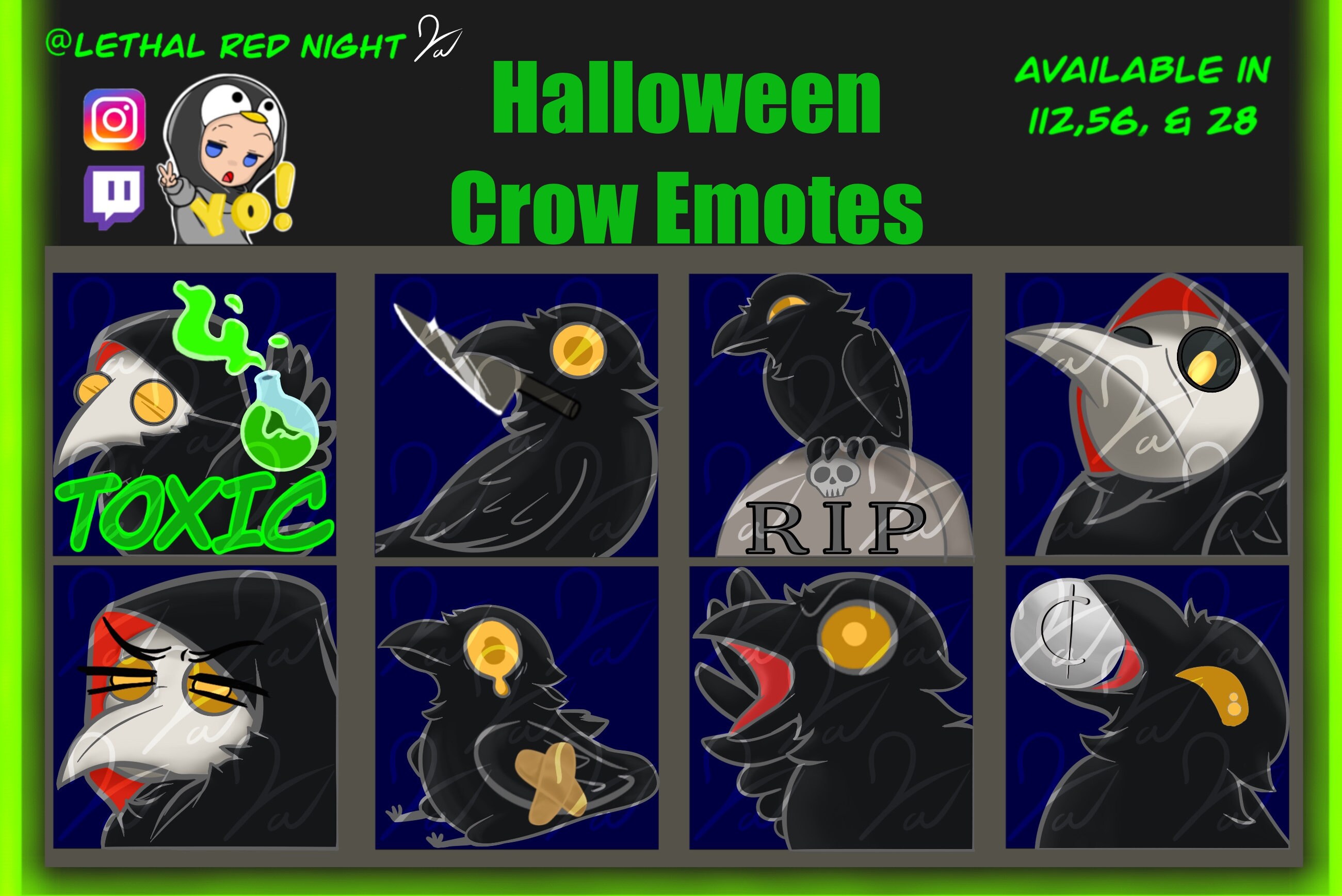 Halloween Crow Emote Pack black Color Variant - Etsy