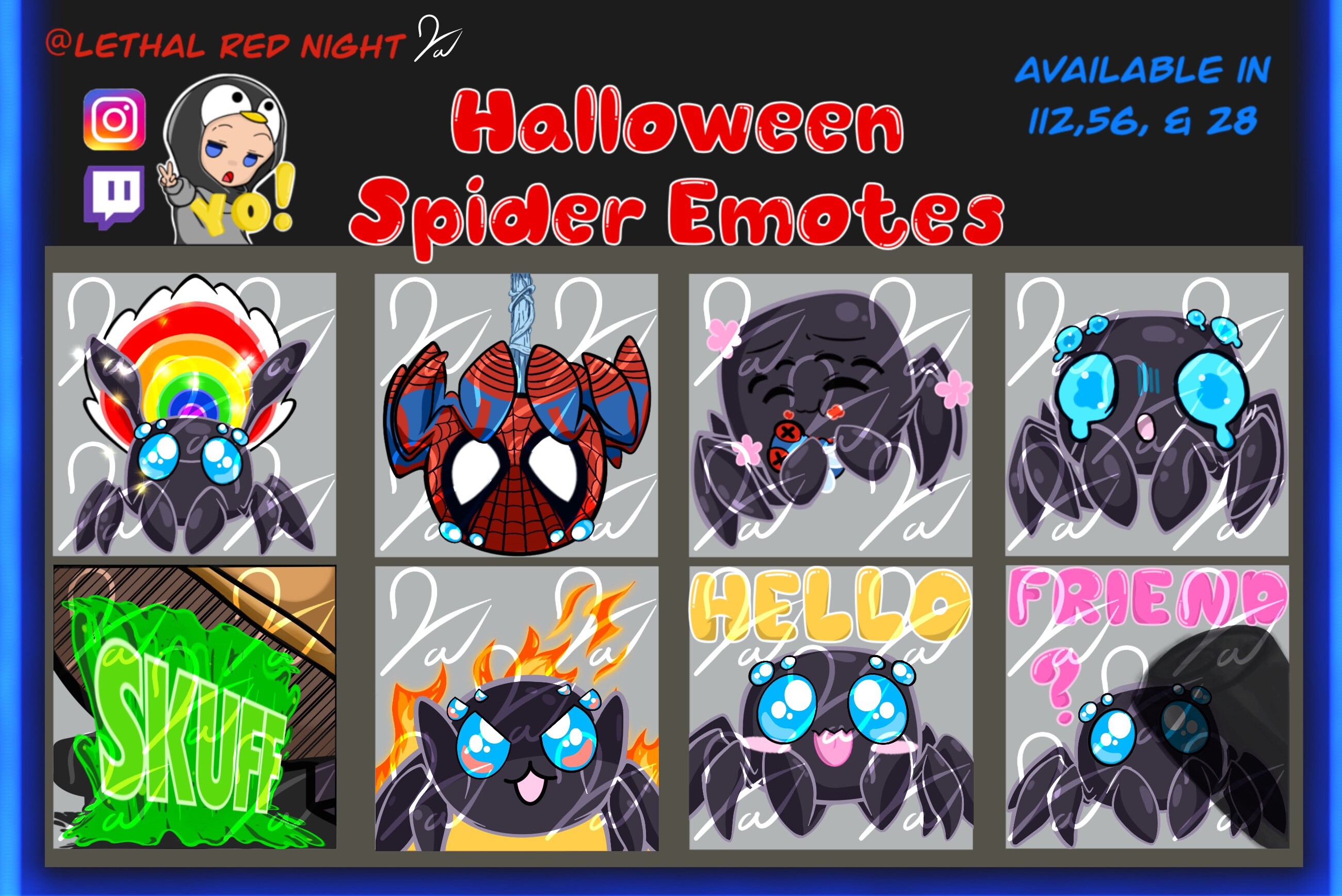 Halloween Spider Emote Pack - Etsy