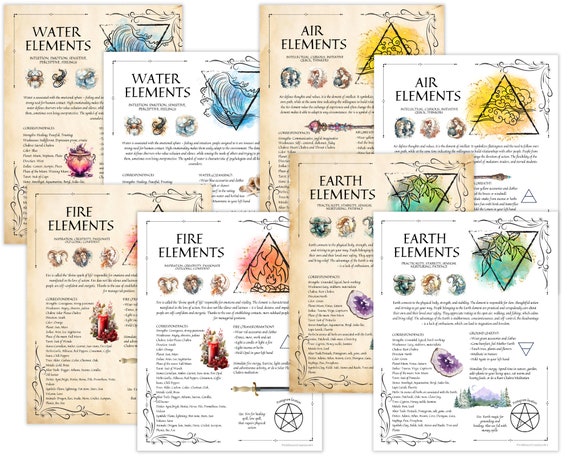 Wiccan Elements Chart