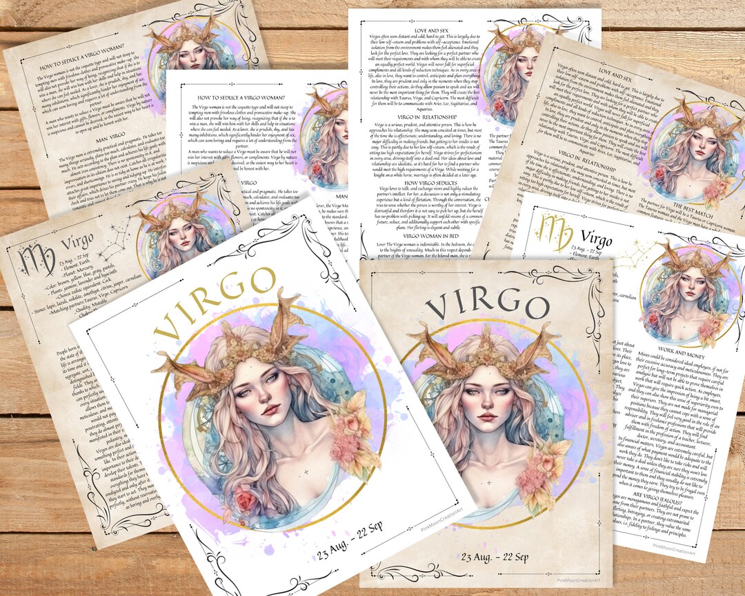 Zodiac Birth Virgro, Astrology Grimoire, Zodiac Sign - Etsy