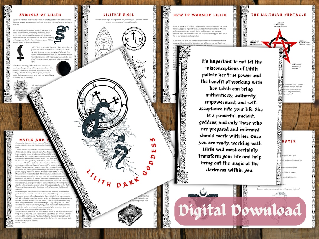 LILITH Dark Goddess, Mother of Demons Babylonian, Book of Shadows ...