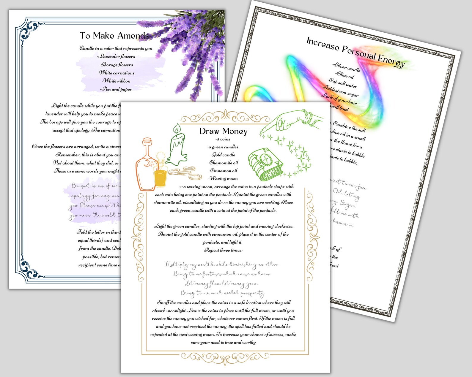 CANDLE SPELL BUNDLE 25 Pages Witchcraft Witch's Book of - Etsy