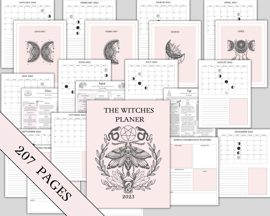 WITCHES PLANNER 2023 Witches Calendar Moon Calendar Size - Etsy Canada