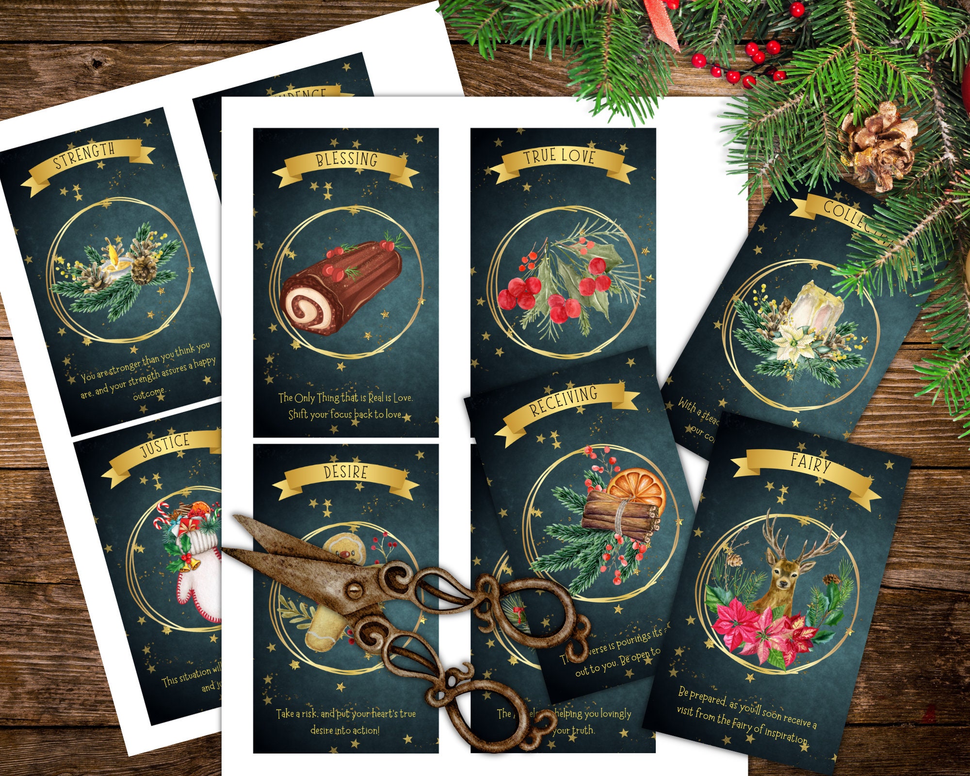 YULE ORACLE CARDS Yule Sabbat Christmas Yule - Etsy