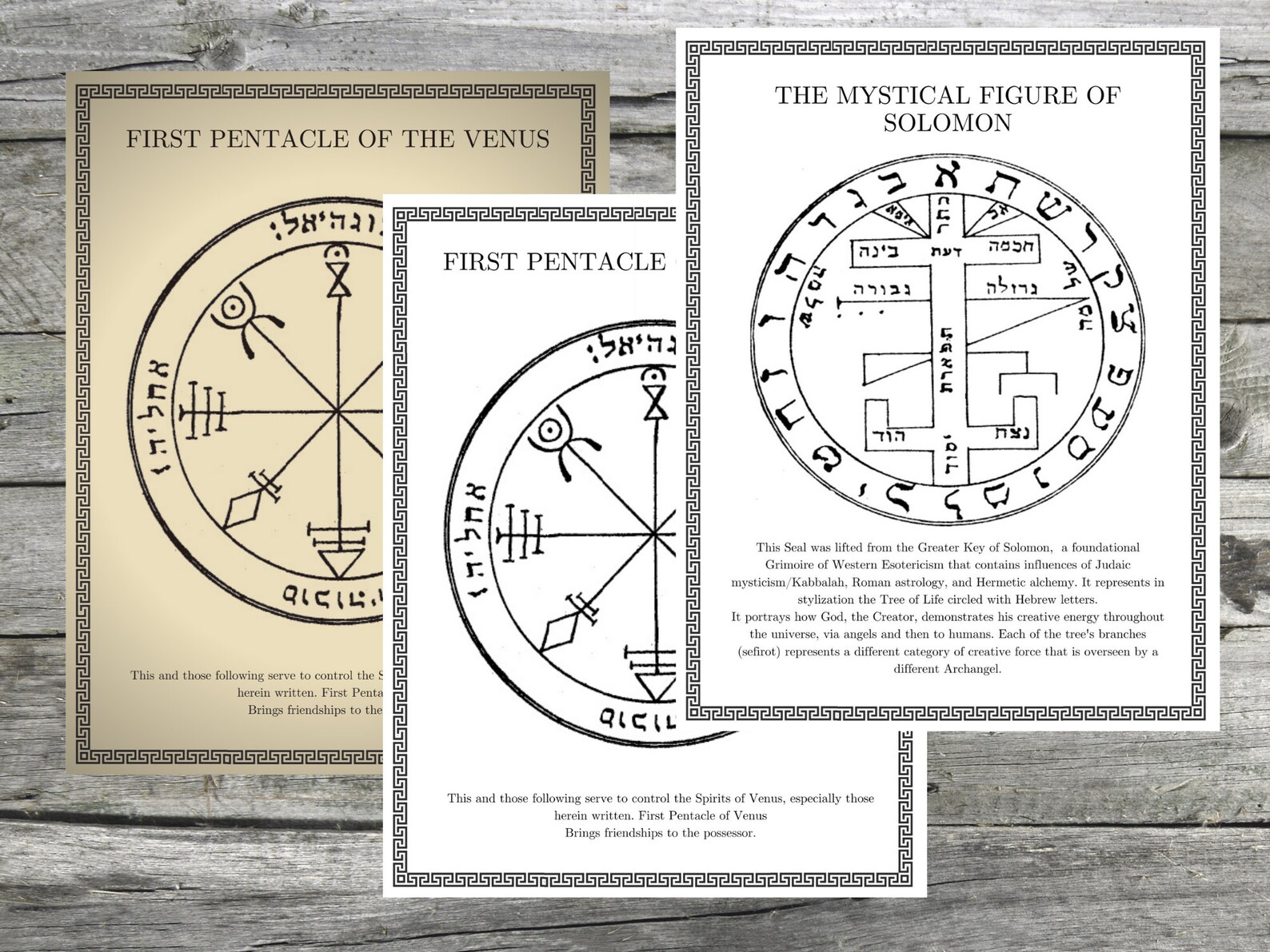 VENUS PENTACLES of SOLOMON 5 Plus Mistical Solomon and Pentacle Caled ...