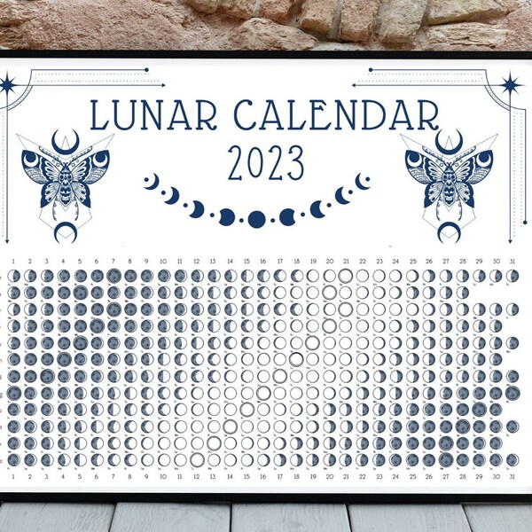 2023 Wicca Lunar Phase Calendar - Etsy