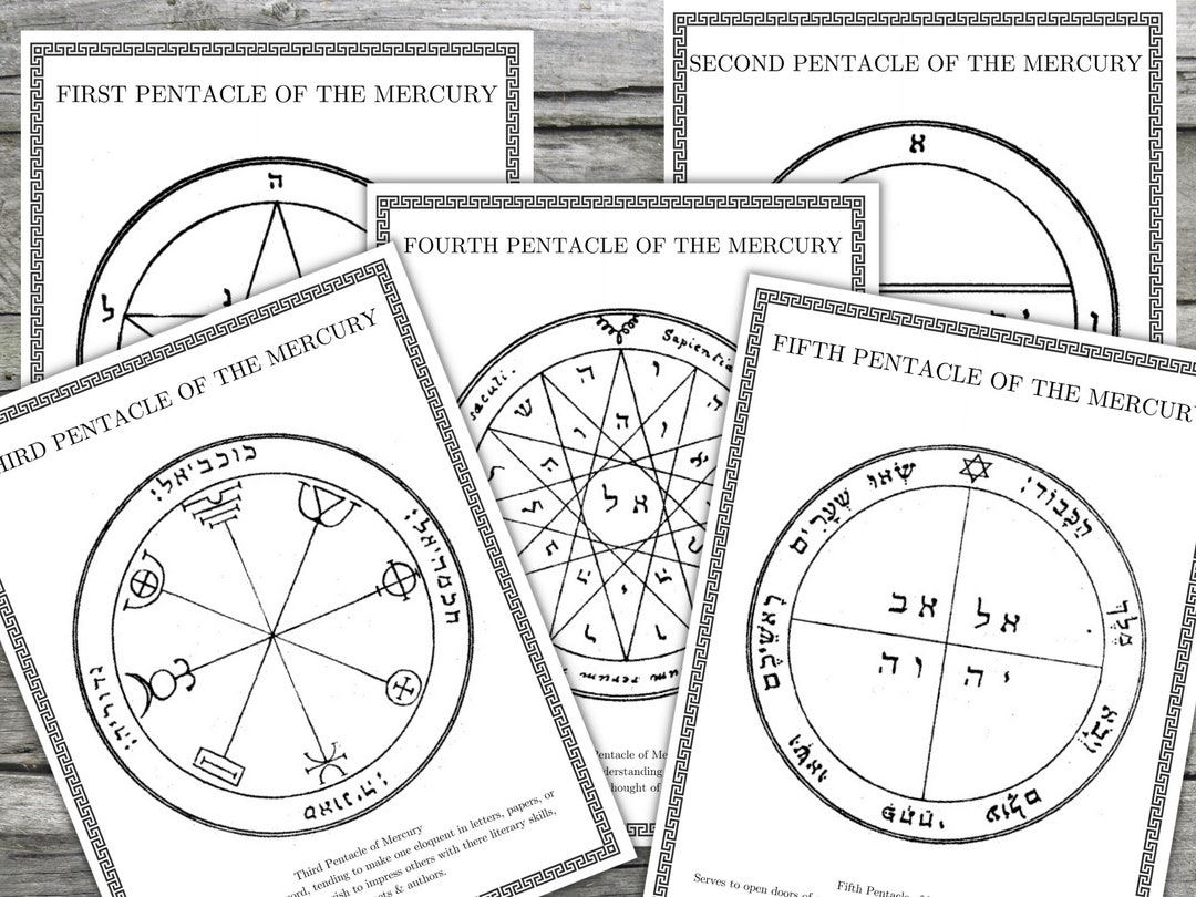 MERCURY PENTACLES of SOLOMON 5 Plus Mistical Solomon and Pentacle Caled ...