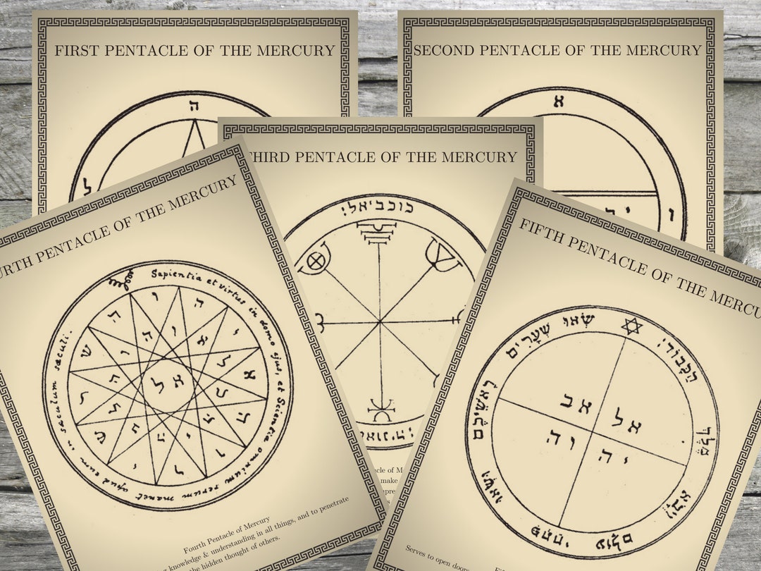 MERCURY PENTACLES of SOLOMON 5 Plus Mistical Solomon and Pentacle Caled ...