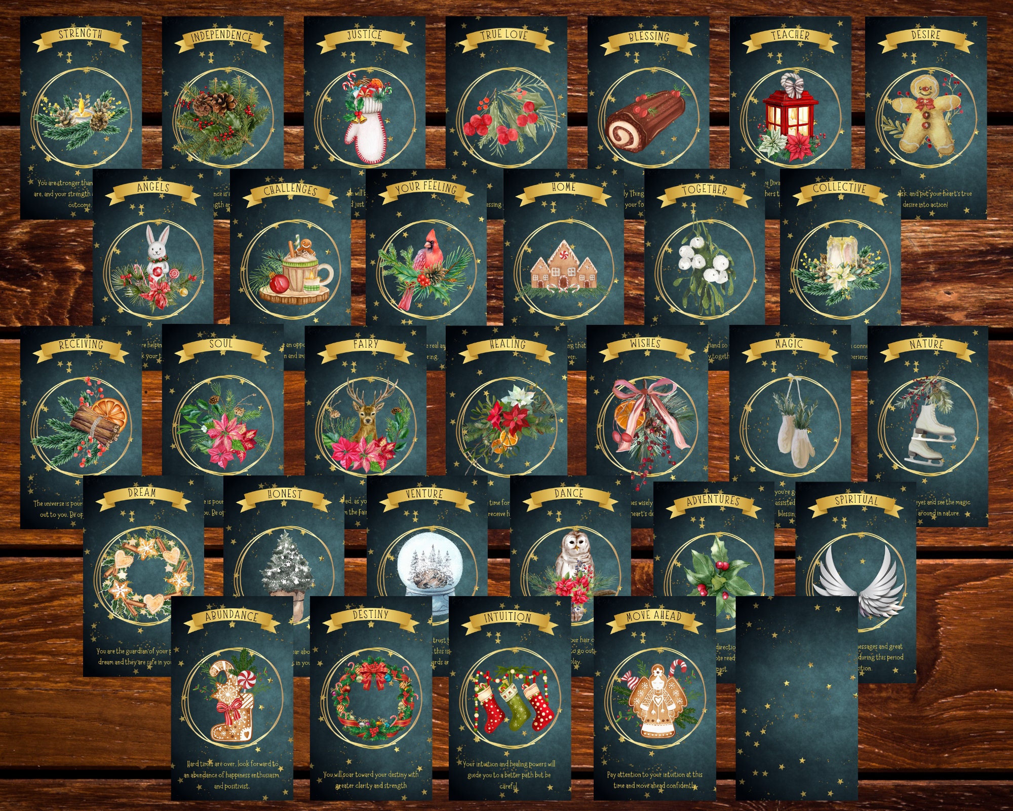 YULE ORACLE CARDS Yule Sabbat Christmas Yule - Etsy