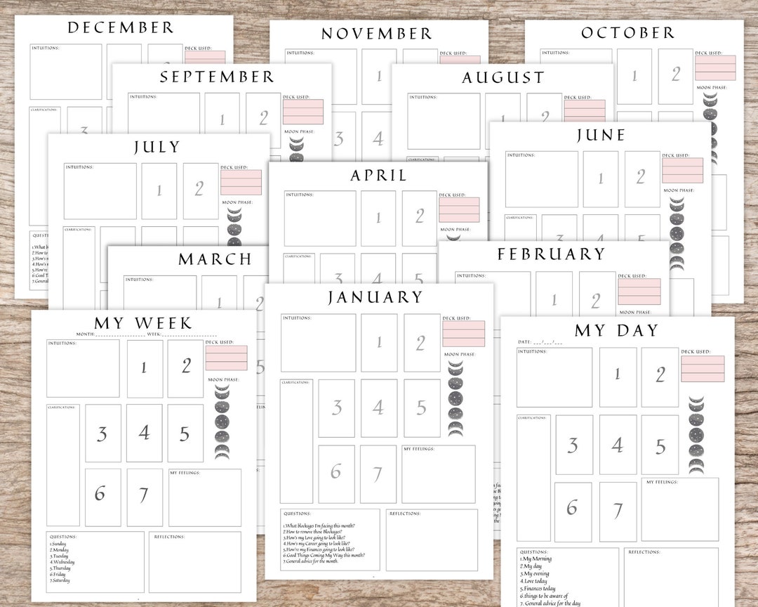 Tarot Workbook, Tarot Spreads Cheat Sheet, Tarot Spread Guide, Tarot ...