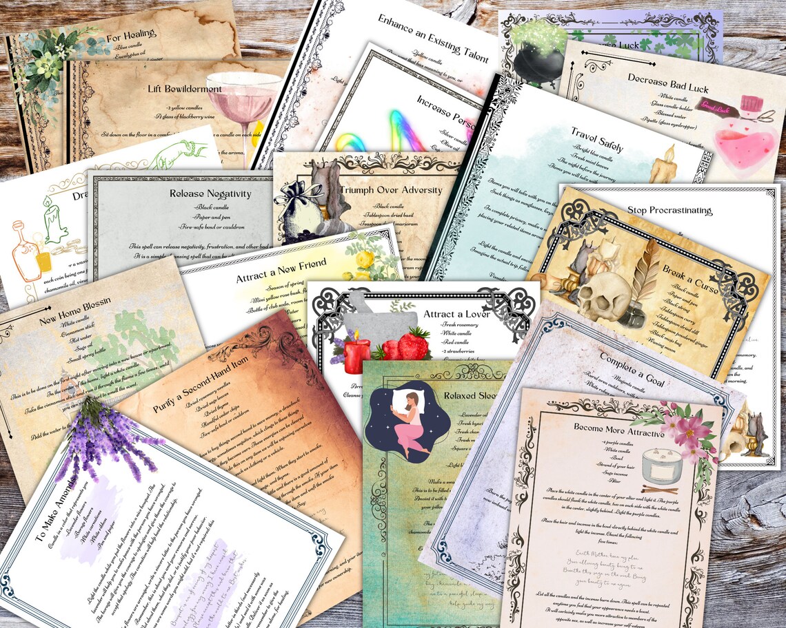 CANDLE SPELL BUNDLE 25 Pages Witchcraft Witch's Book of - Etsy