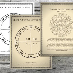 MERCURY PENTACLES of SOLOMON 5 Plus Mistical Solomon and Pentacle Caled ...