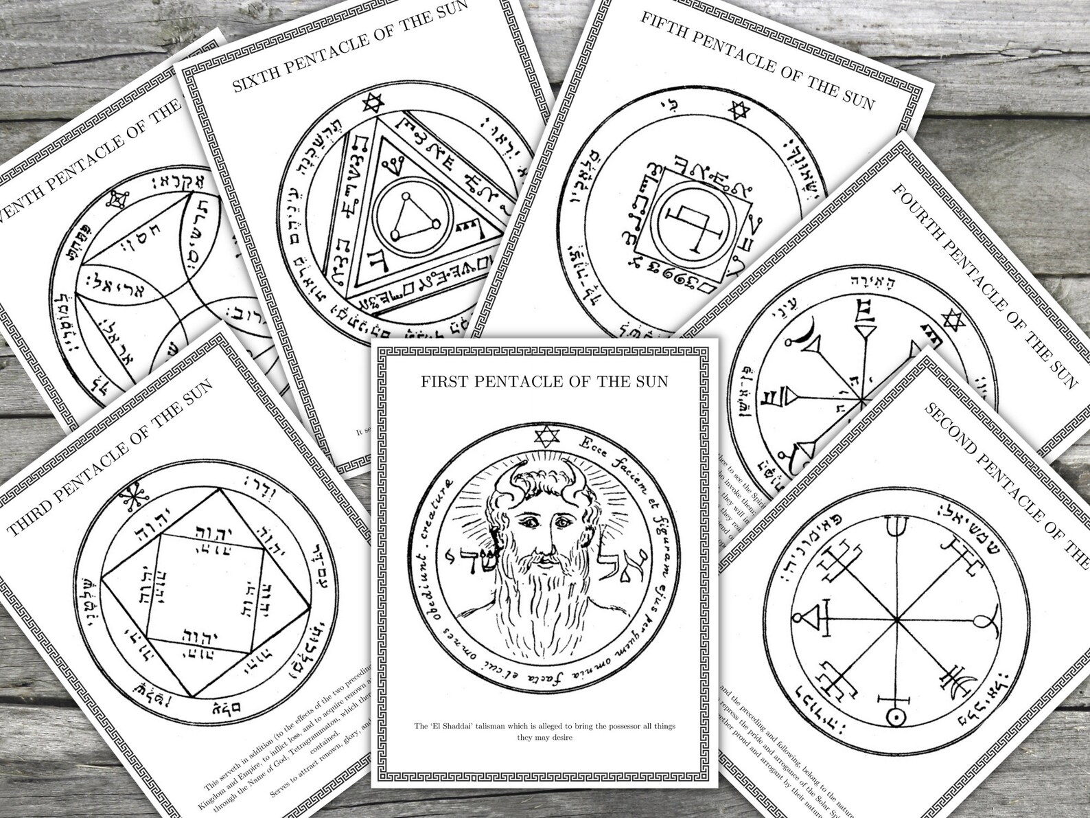 SUN PENTACLES of SOLOMON 7 Plus Mystical Solomon and Pentacle - Etsy