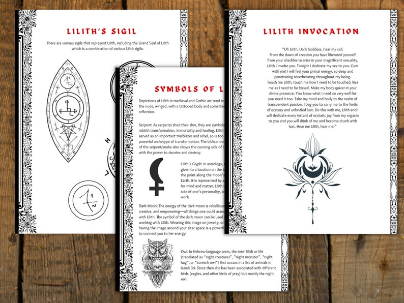 LILITH Dark Goddess Mother of Demons Babylonian Book of - Etsy