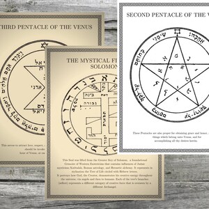 VENUS PENTACLES of SOLOMON 5 Plus Mistical Solomon and Pentacle Caled ...