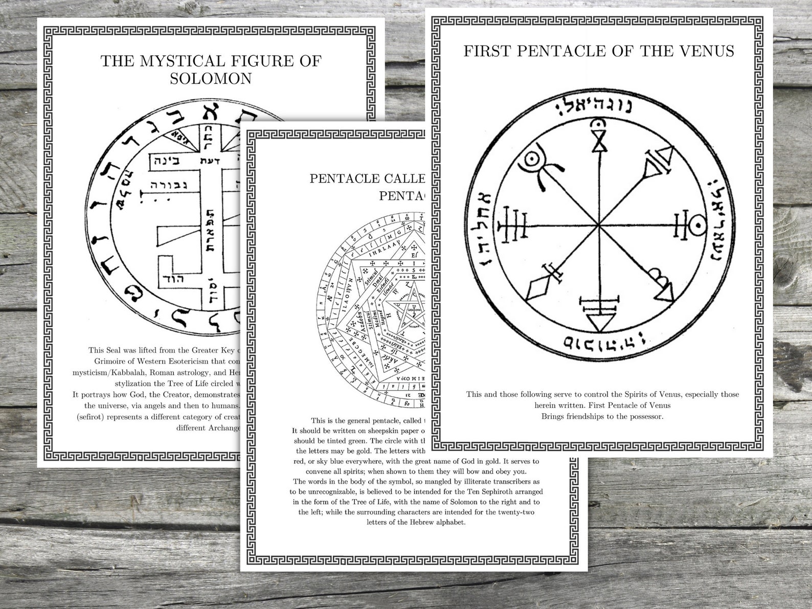 VENUS PENTACLES of SOLOMON 5 Plus Mistical Solomon and Pentacle Caled ...
