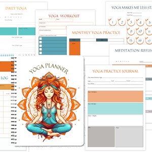 Digital Yoga Planner With Meditation Tracker: Yoga Journal, Yoga Poses Planner, Printable Yoga ...