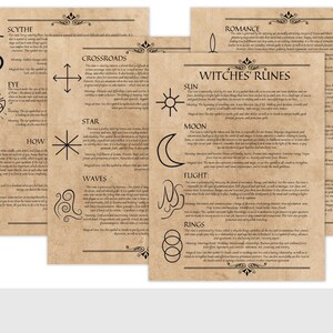Witches Rune Bundle Rune Magic Witches Runes Meanings, Printable ...