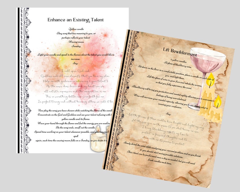 CANDLE SPELL BUNDLE 25 Pages Witchcraft Witch's Book of - Etsy