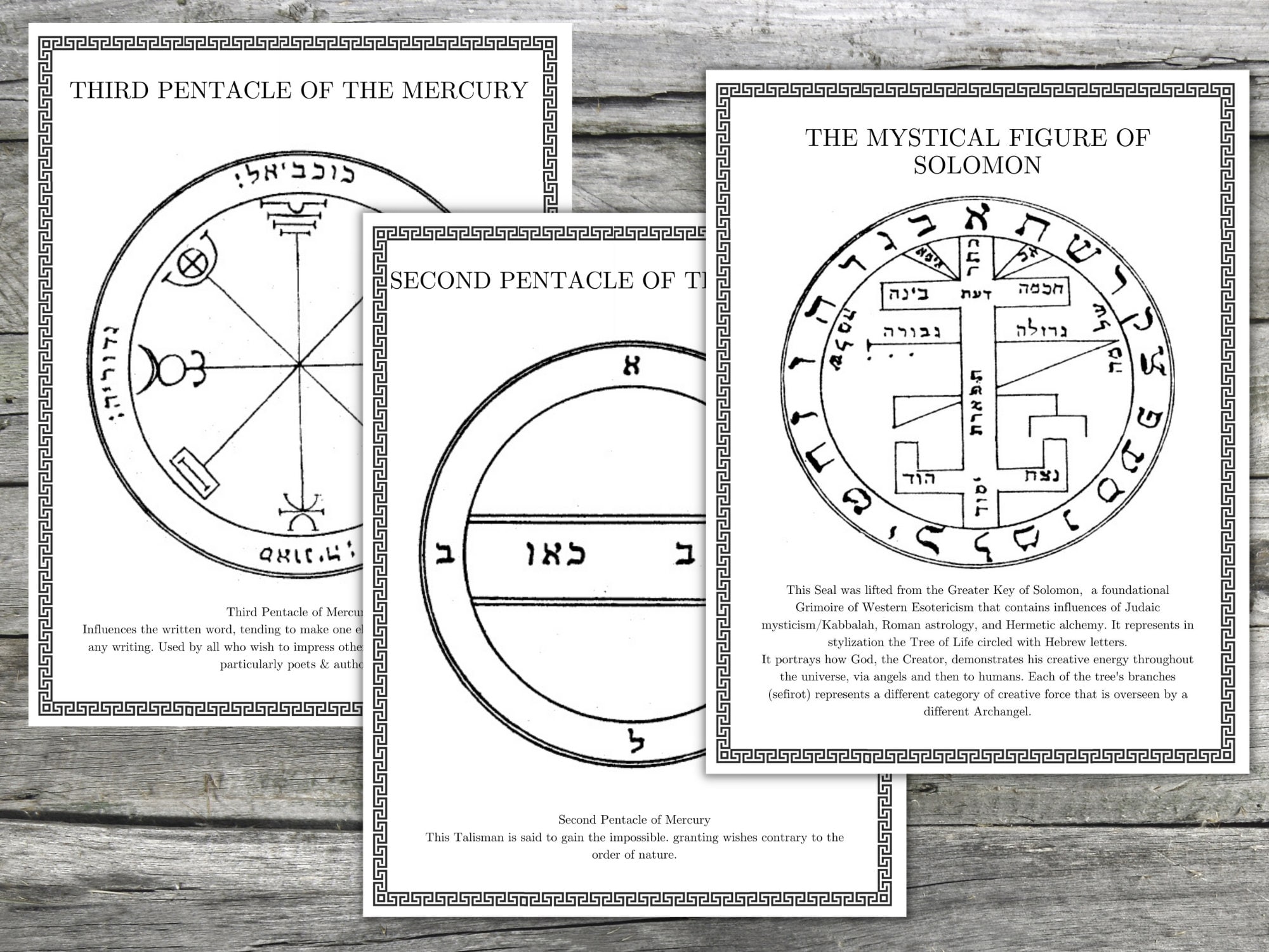 MERCURY PENTACLES of SOLOMON 5 Plus Mistical Solomon and - Etsy