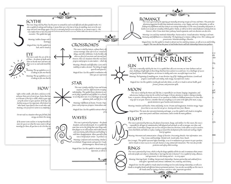 Witches Rune Bundle Rune Magic Witches Runes Meanings - Etsy