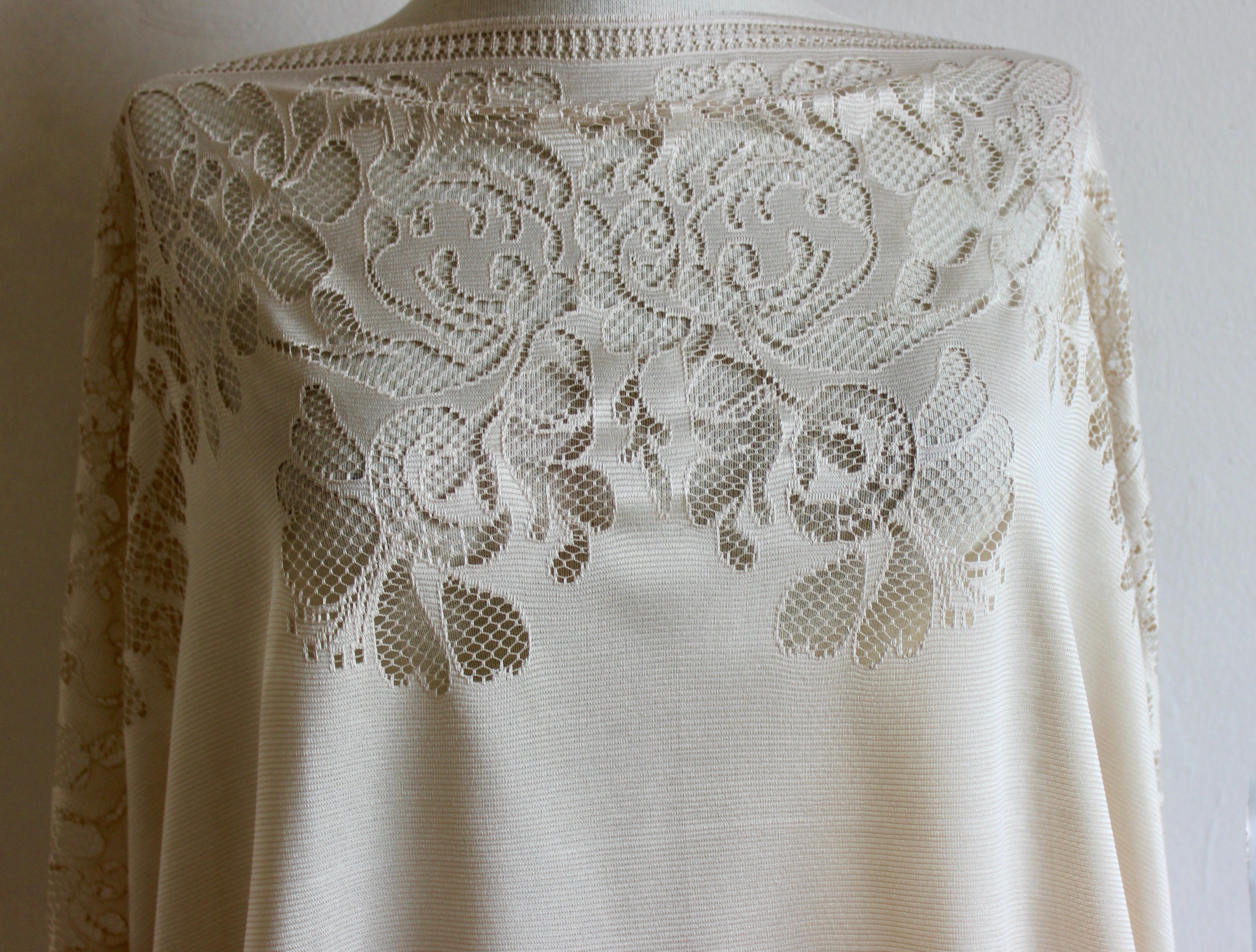 Beige Lace Tulle Shawl Scarf -tulle Floral Shawl - Beige Tulle Shawl ...