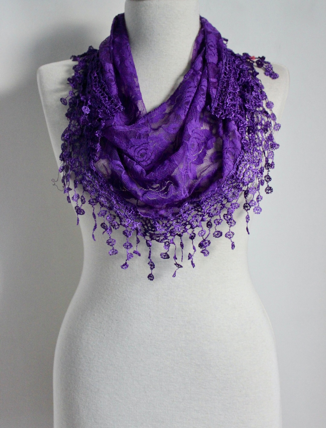 Purple Lace Scarf - Rose Lace Scarf Shawl - Lace Scarf Shawl - Lace ...