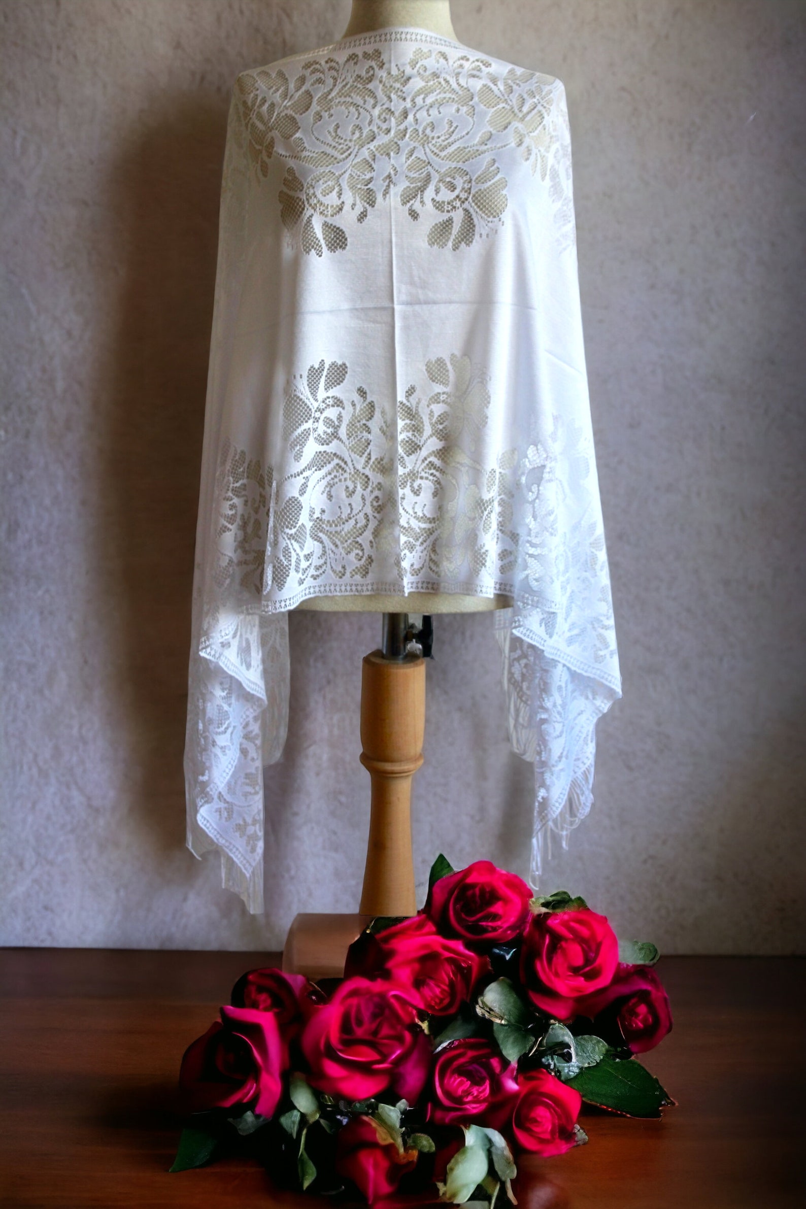 White Lace Shawl Scarf -wedding Shawl - Bridesmaid Shawl - White Tulle ...