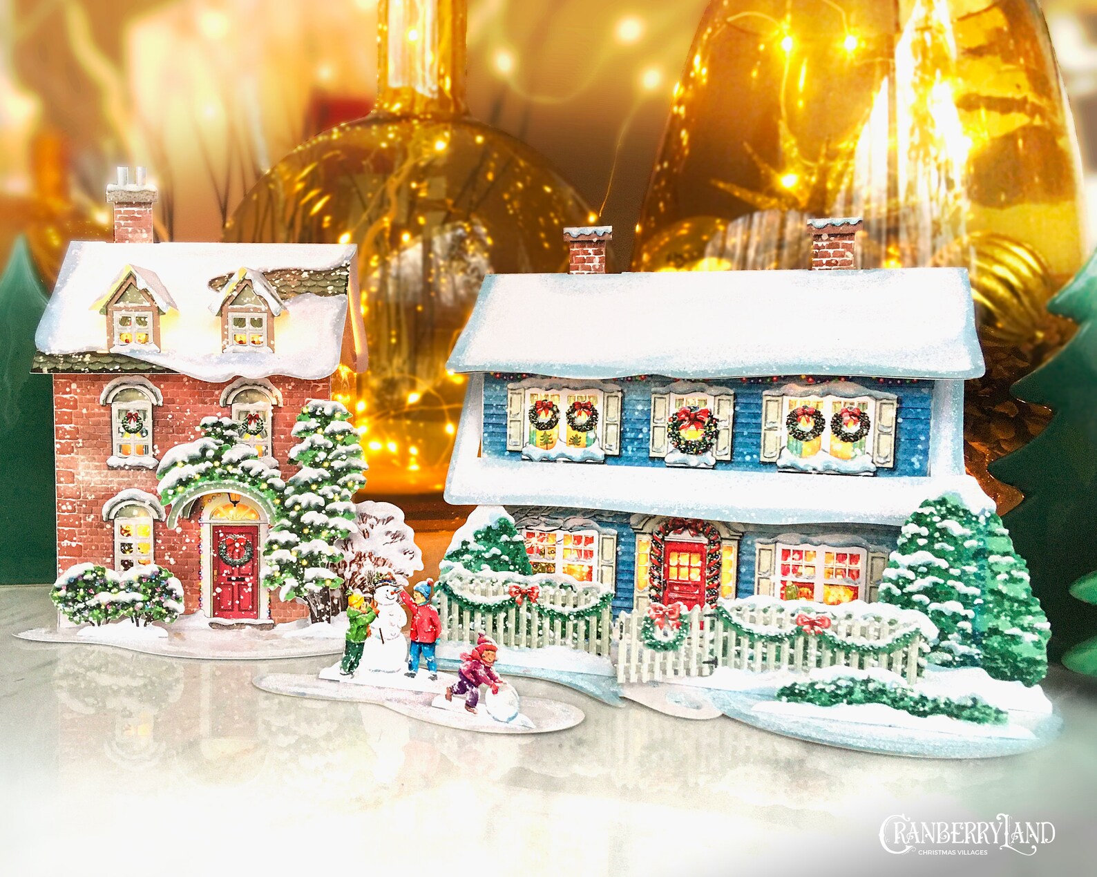 Christmas Village House - Hand-drawn and Printed on Sturdy, Durable ...