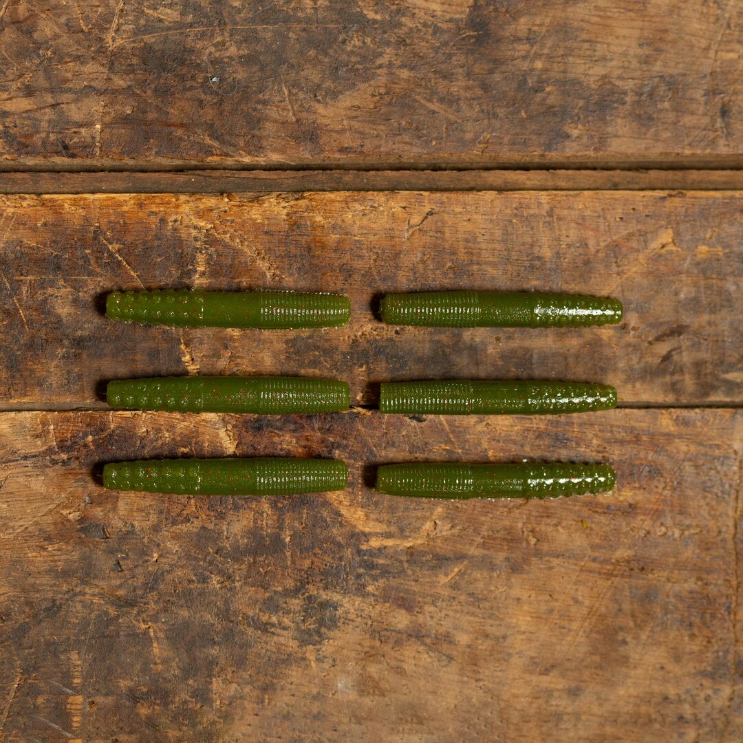 2.7" Watermelon Green Ned Worms, Soft Plastic Fishing Lures - Etsy