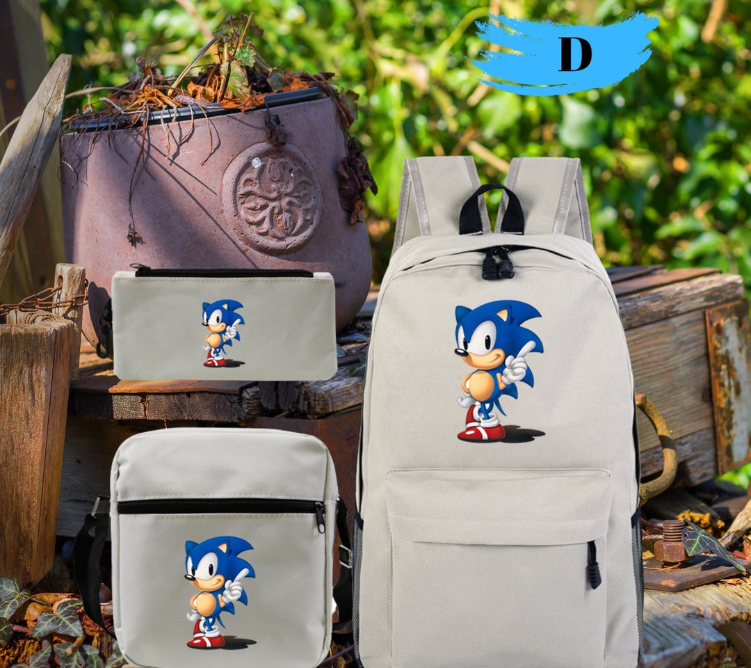 3pcs Waterproof Large Sonic Print Backpack, Kids Backpack, Vacation Bag ...