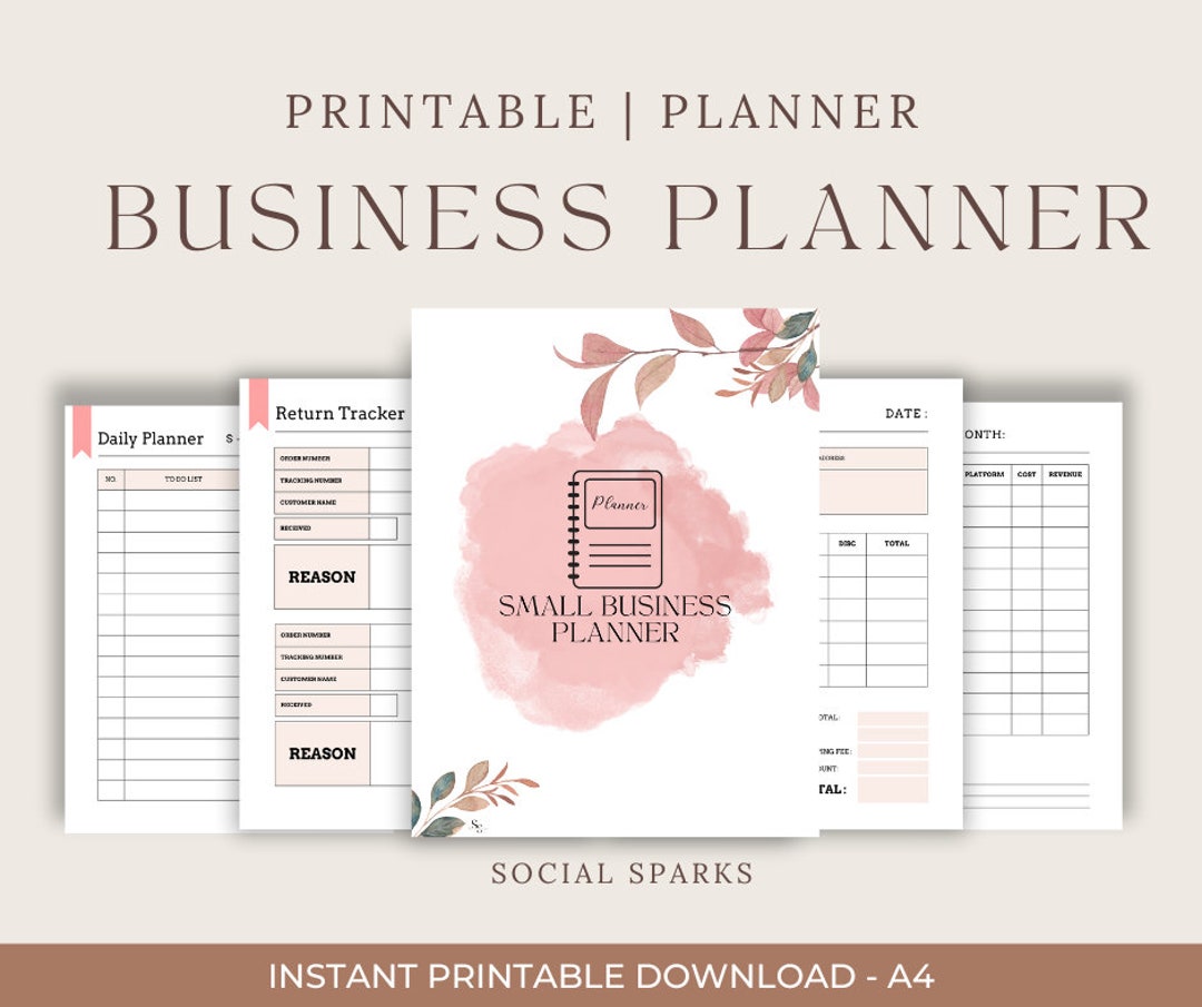 Printable Small Business Planner Pages Digital Small Business Planner ...