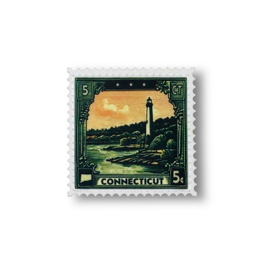 State Postage Stamp Patch | Connecticut - Etsy