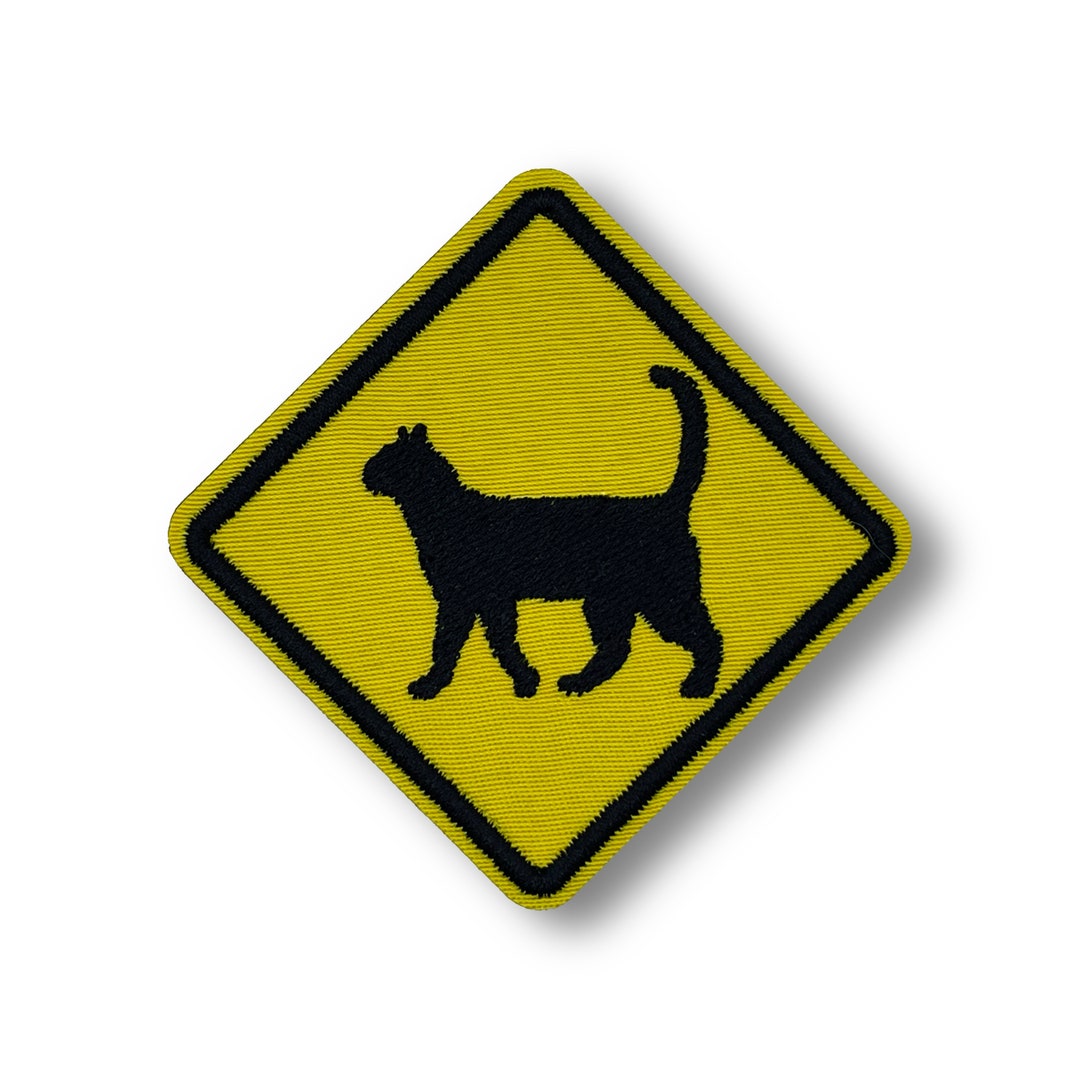 Cat Crossing Road Sign Patch - Etsy