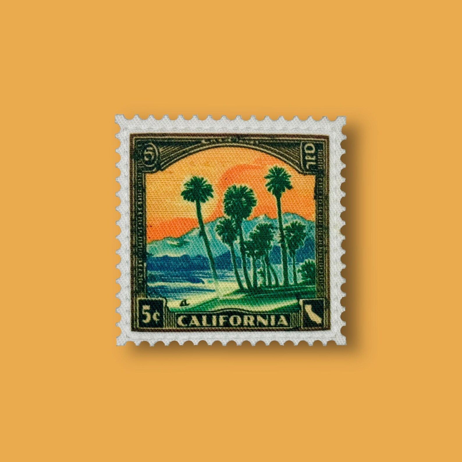 Vintage State Postage Stamp Patch California - Etsy