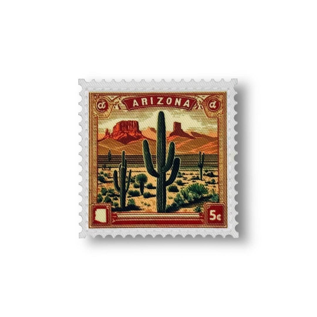 State Postage Stamp Patch | Arizona - Etsy
